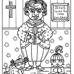 Digital Download Church Ladies 15 Pages to Color, Bible Study ...