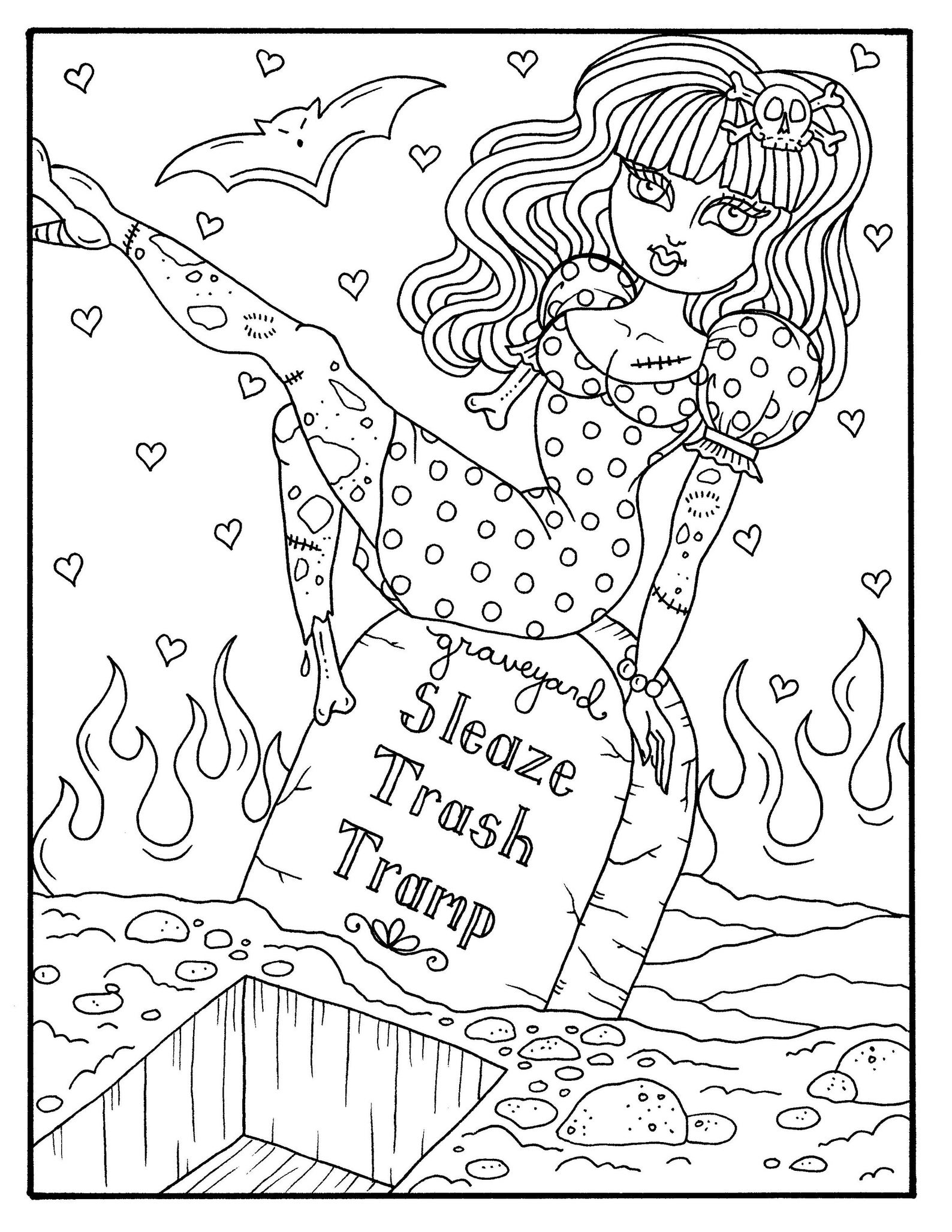 Misfit Girls 5 Pages Halloween Misfits Creepy Cute Coloring - Etsy