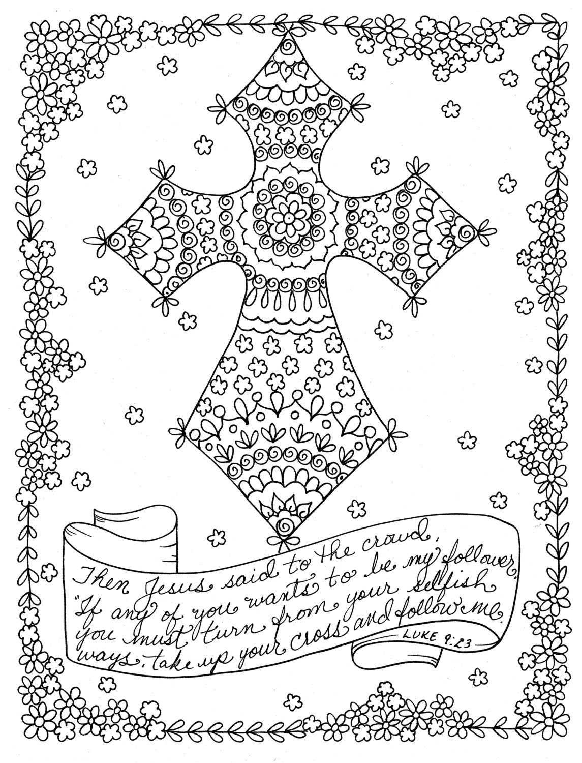 5 Digital Pages of Crosses to Color. Instant Download Digi - Etsy