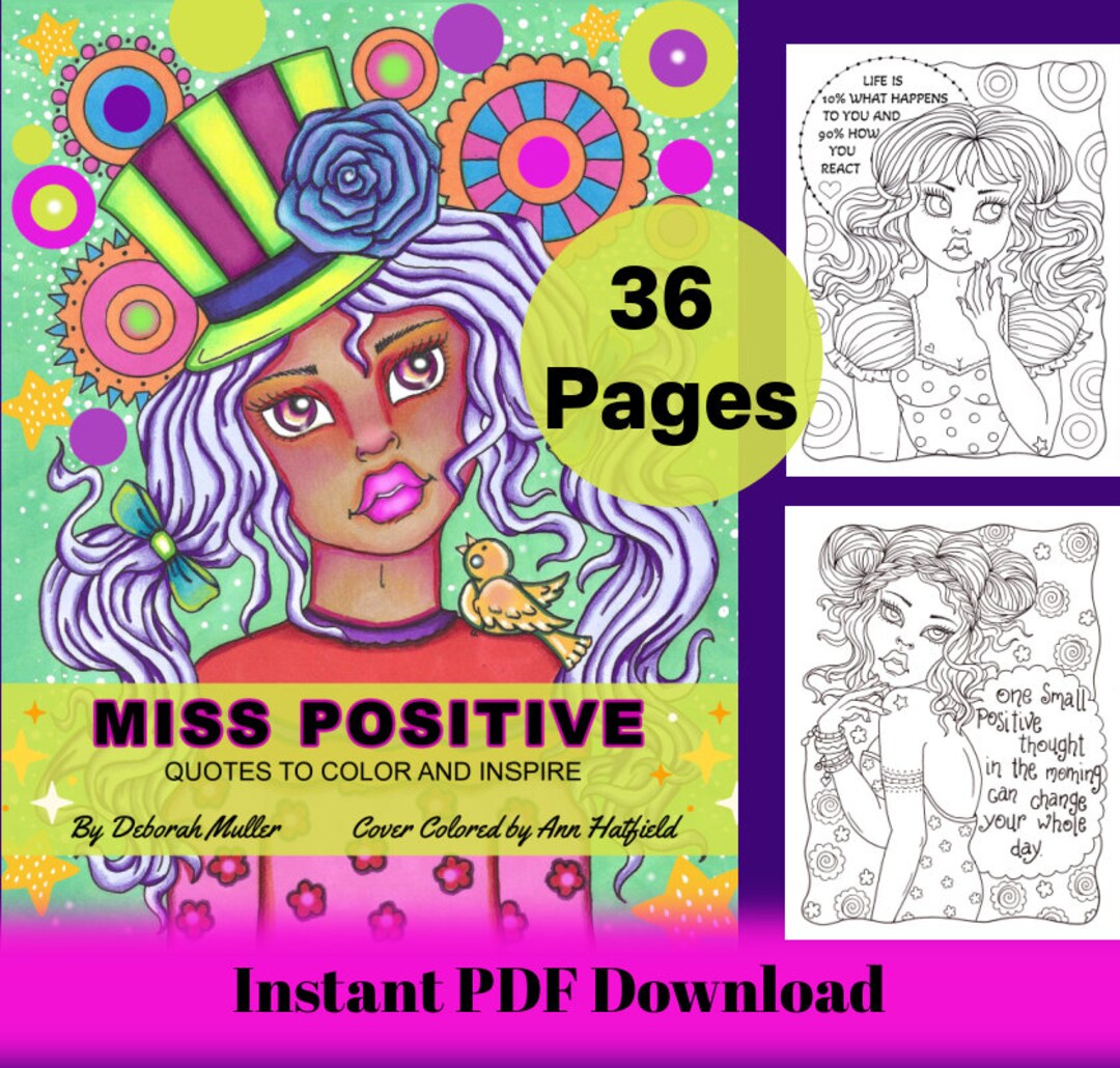 Miss Positive PDF Coloring Book. Fun, Inspiring and Whimsical Coloring ...