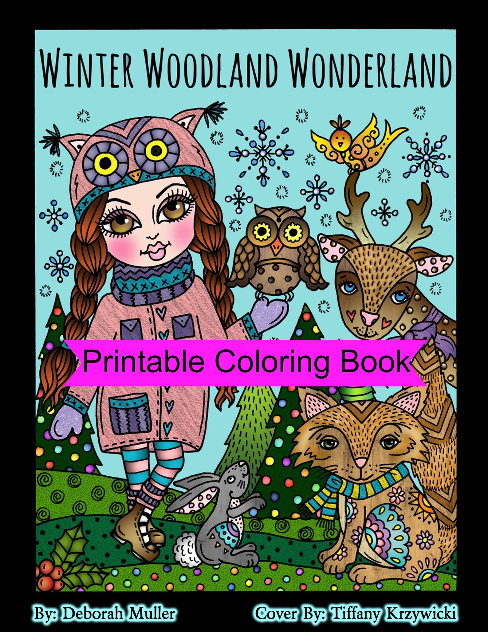 Winter Woodland Wonderland Coloring Book Digital Printable - Etsy