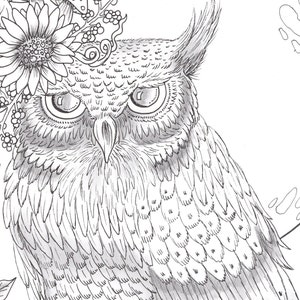 FALL Owl PDF to Color. Digital Coloring Page for Fall Coloring. Print ...