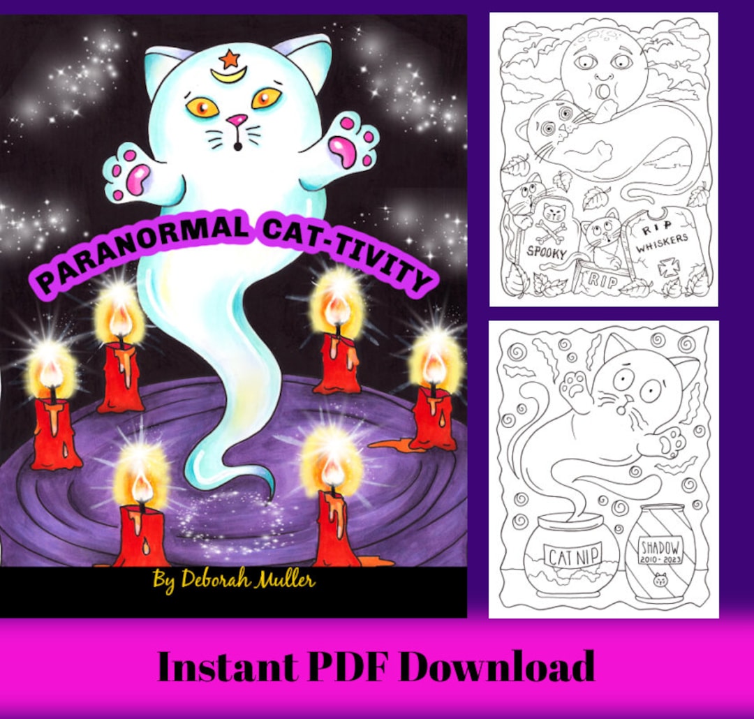 Paranormal Cat-tivity PDF Coloring Book. Fun and Whimsical Coloring ...