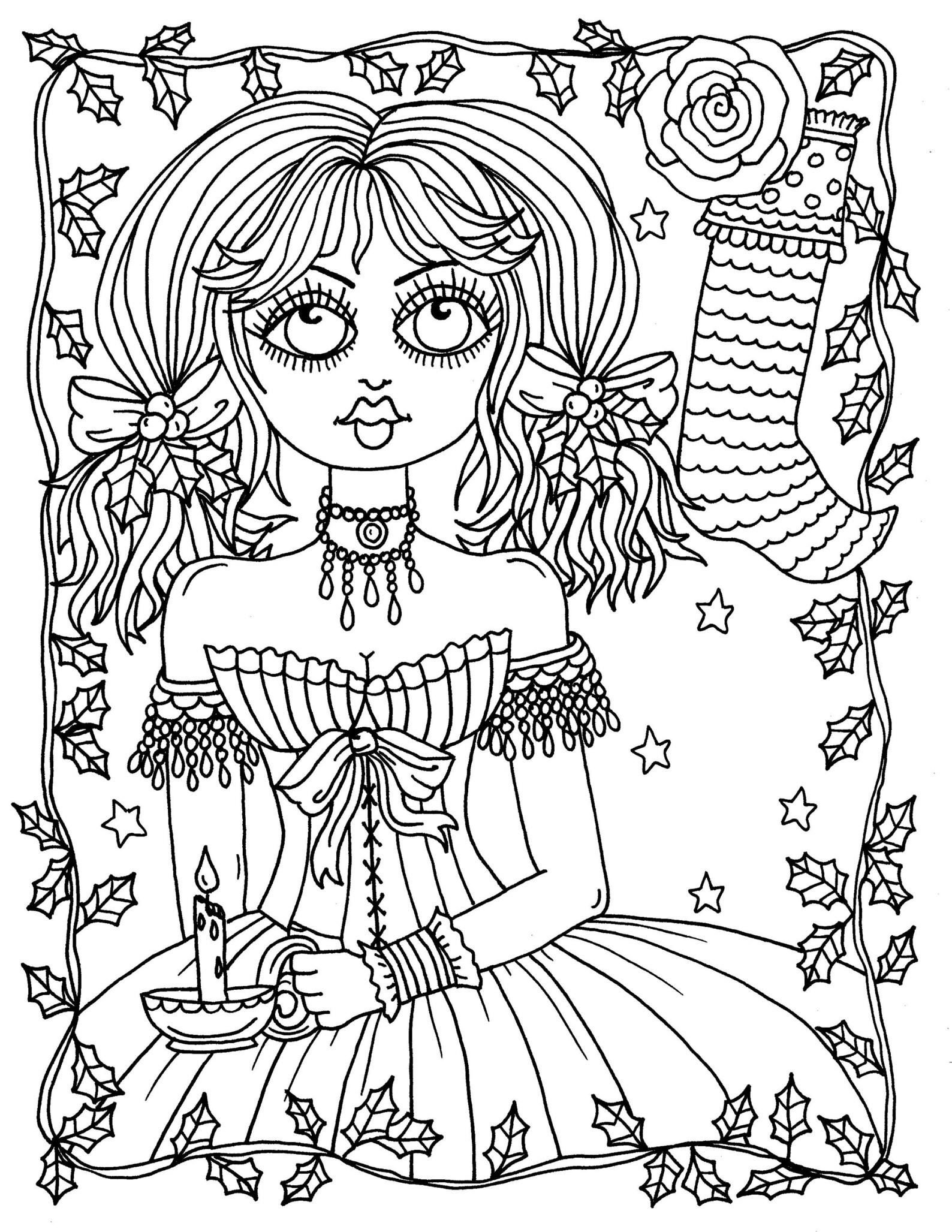 A Gothic Christmas Digital Coloring Book, Fun Coloring Pages, Digi ...