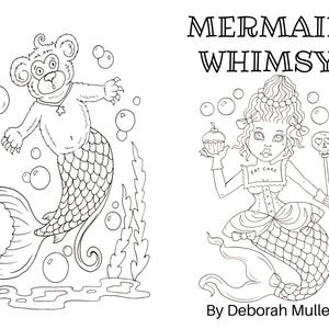 MERMAID WHIMSY Pdf Coloring Book. Beautiful, All Original Art Drawn by ...