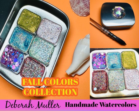 CANDY APPLE MINI Set of 6 Handmade Mica Watercolors. This is a - Etsy