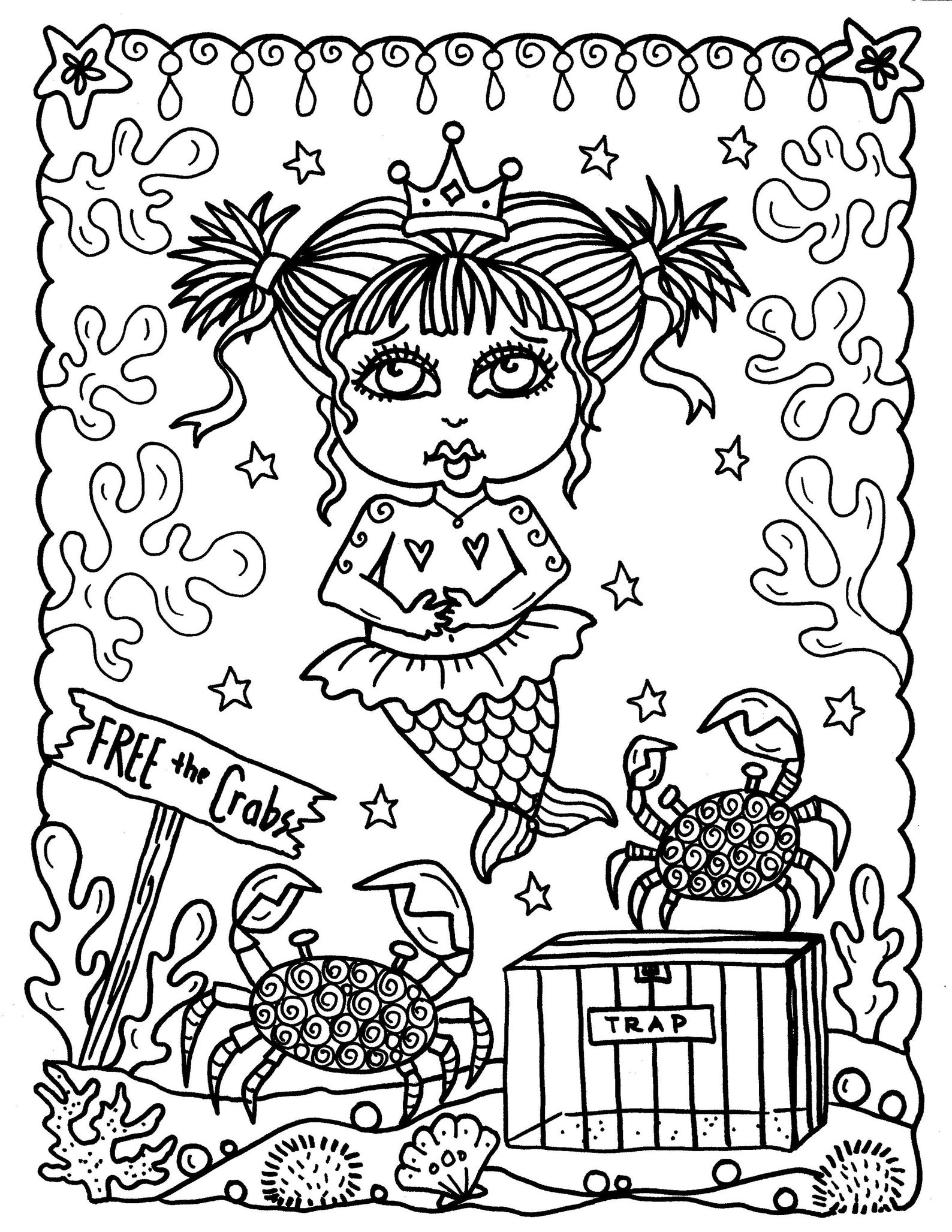 Baby Mermaids Digital Coloring Book for All Mermaid Lovers, Digi ...