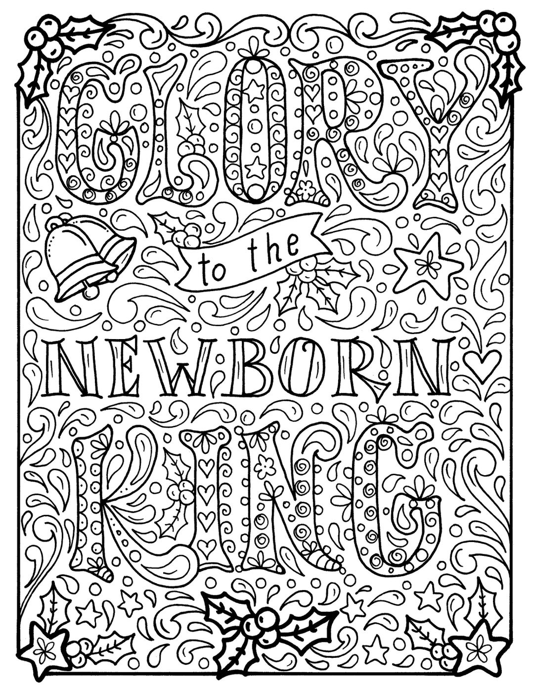 Christian Christmas Coloring Page, Church, Scripture, Bible, Adult ...