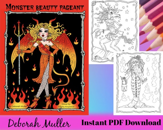 MONSTER BEAUTY PAGEANT Instant Download Coloring Book. Deborah - Etsy ...