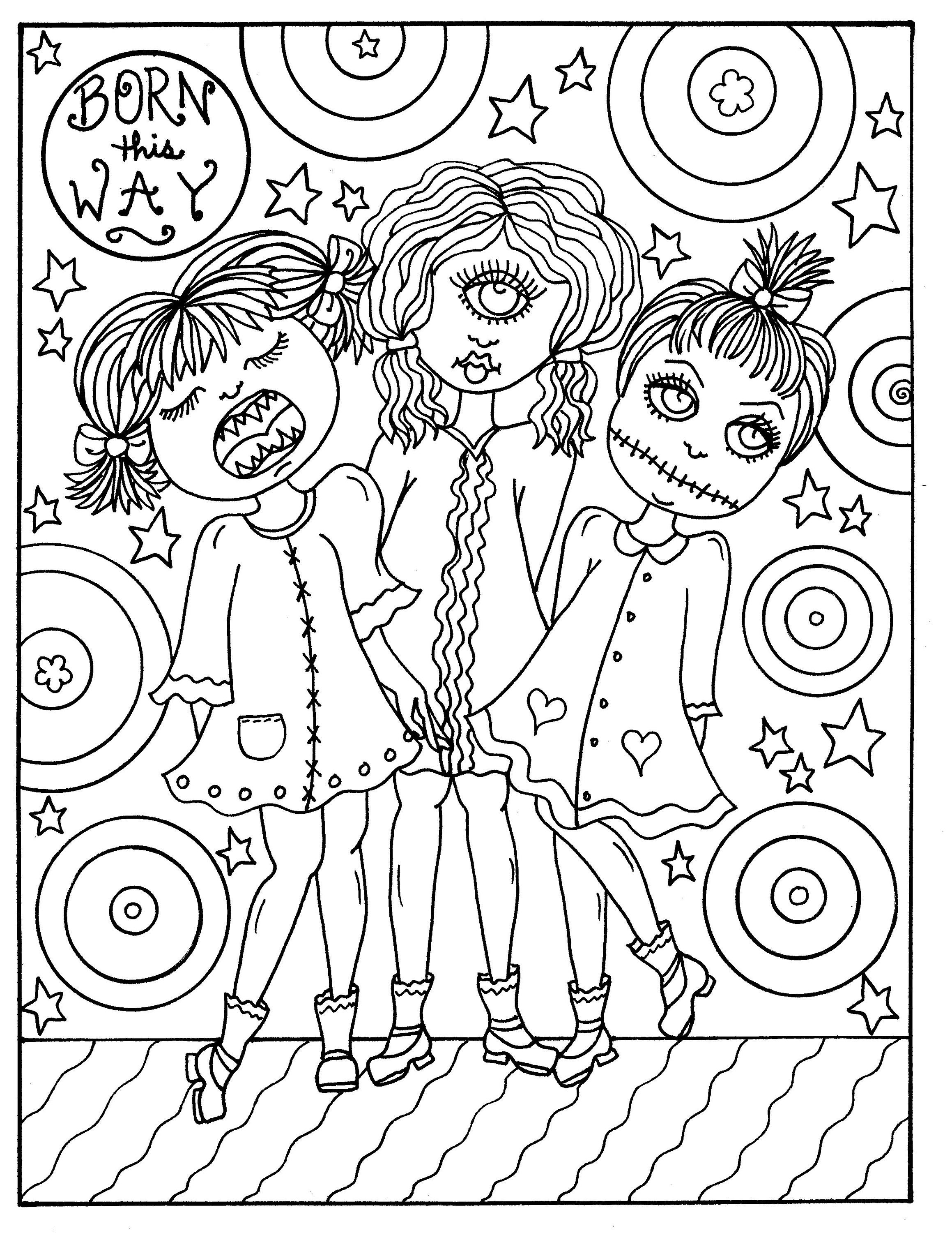 Freak Show Digital Coloring Book Printable Digi File Jpg - Etsy