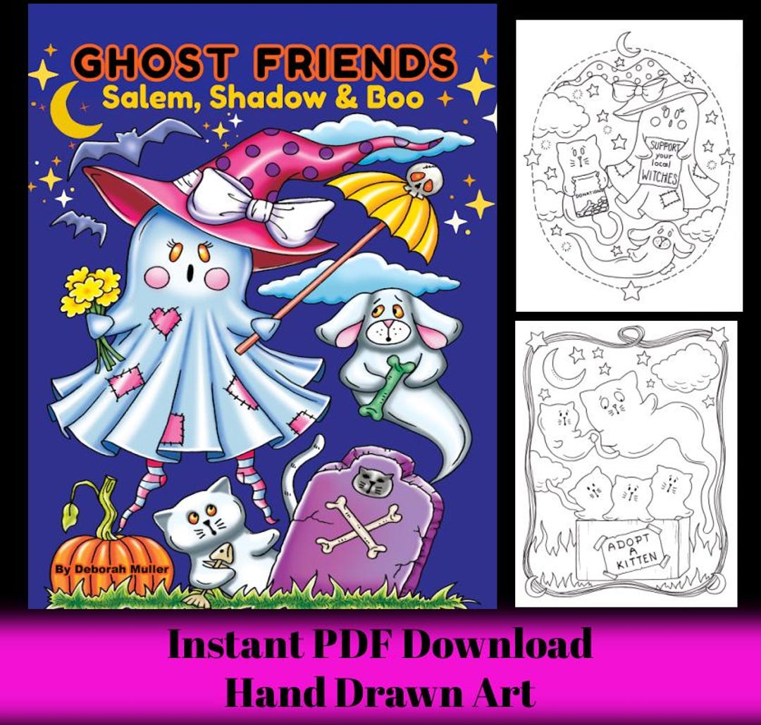 Ghost Friends PDF Coloring Book. A Fun Ghost Adventure With Salem ...