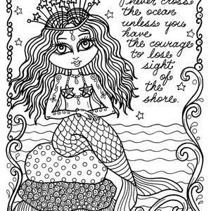 Digital Coloring Book Download and Color, Mermaid Soul, Journal ...