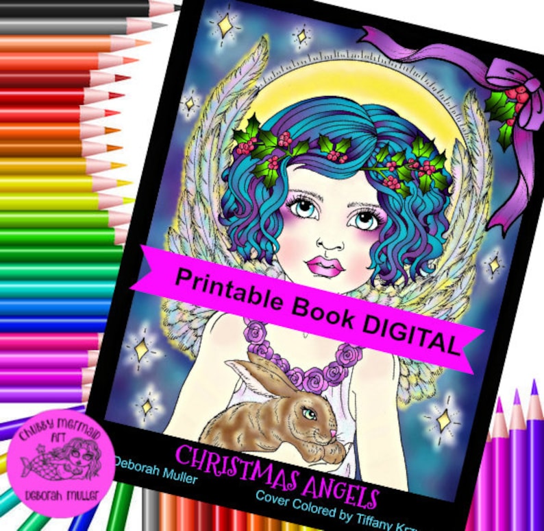 Christmas Angels Coloring Book PDF Files Instant Download. - Etsy