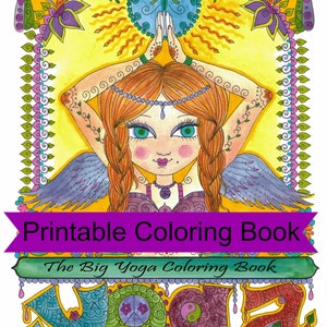 Digital Yoga Coloring Book, Instant Download, Adult Coloring Book, Om ...