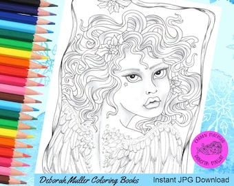 Christmas Angel Tree Coloring Page - Etsy