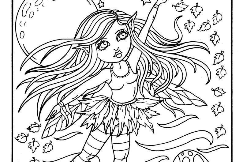 Fall Fairies Digital Coloring Book. Pumpkins Pumpkin Spice | Etsy