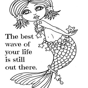 Digital Instant Download Miss FINTASTIC Inspirational Coloring Book ...