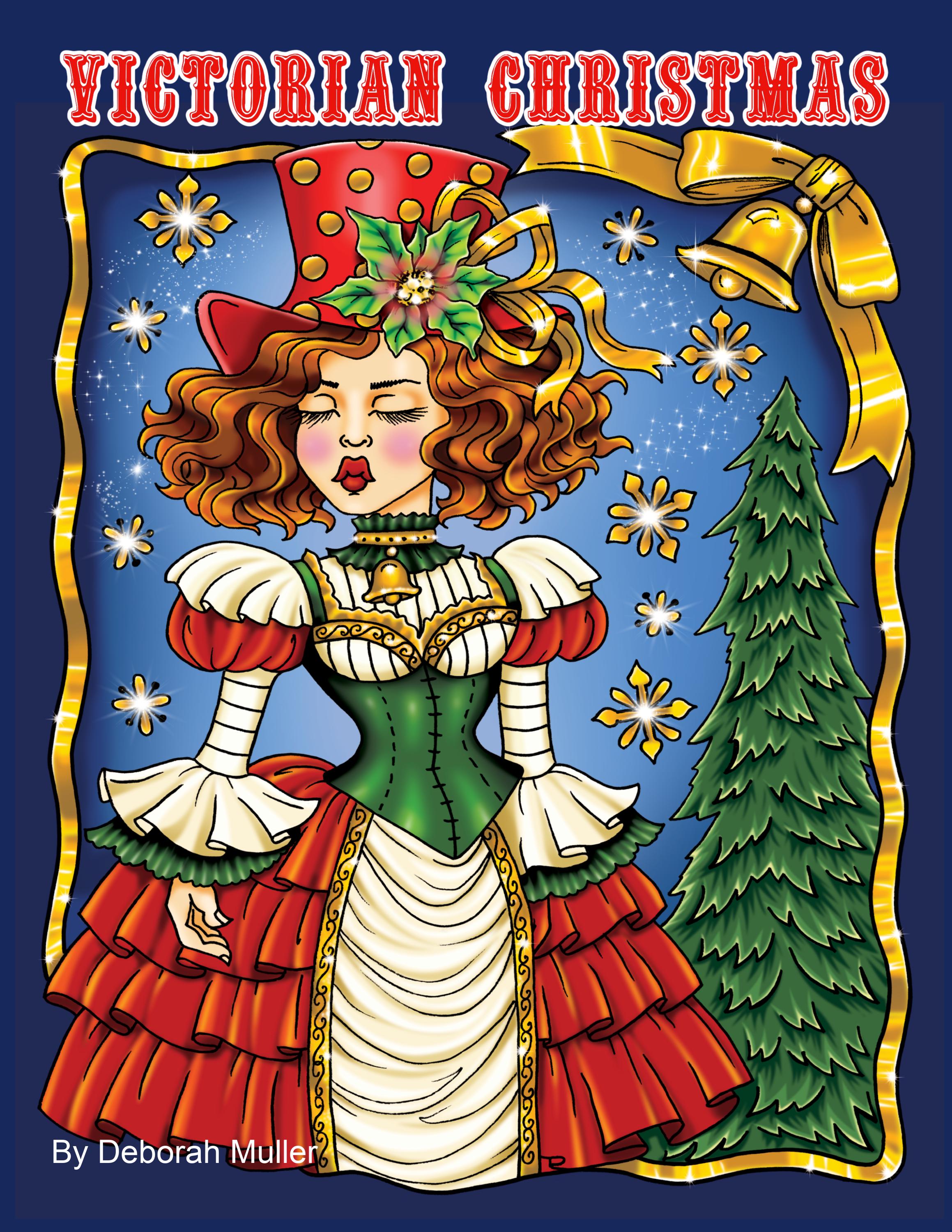 Victorian Christmas Pdf Coloring Book. Beautiful Victorian Fashion and ...