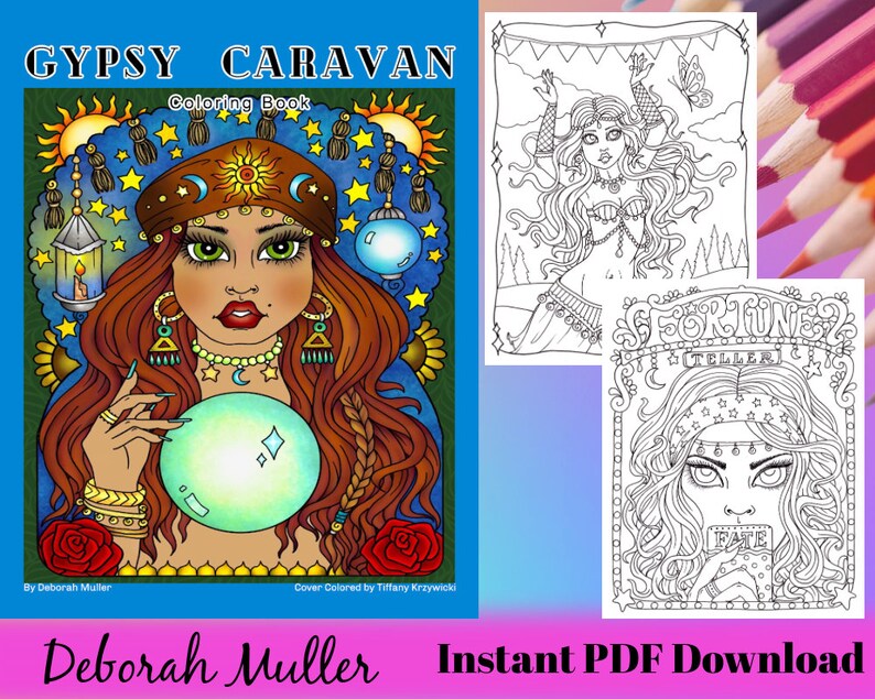 GYPSY CARAVAN Instant Download Coloring Book. Bohemian Girls - Etsy Canada