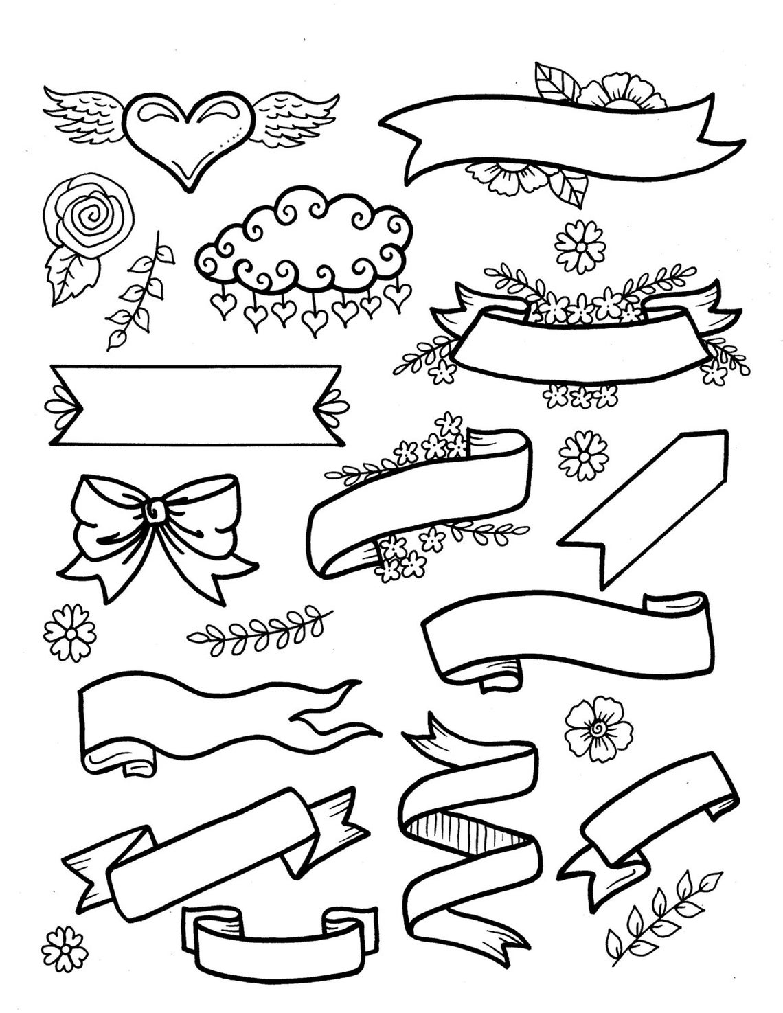 Bible Journaling Clip Art 4 pages to create fun and beautiful | Etsy