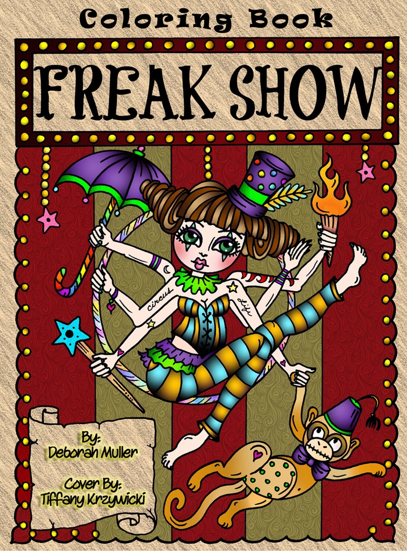 Freak Show Digital Coloring Book Printable Digi File Jpg - Etsy