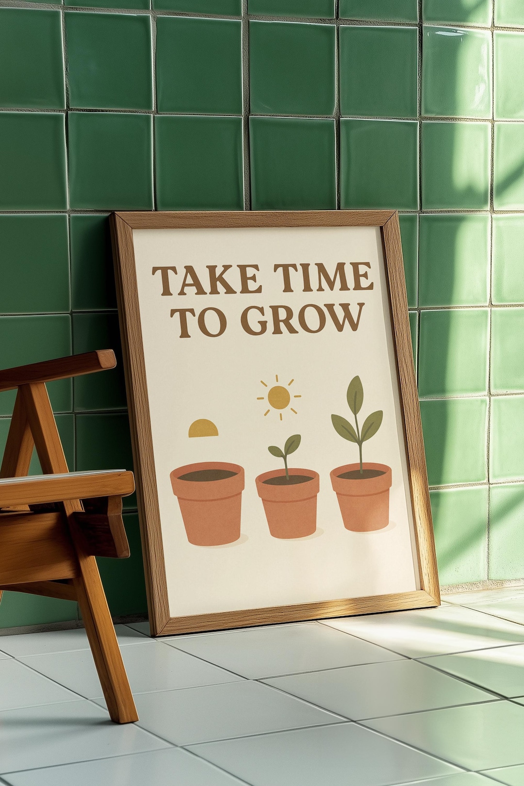 Take Time to Grow – Inspirational Plant Growth Digital Print ...