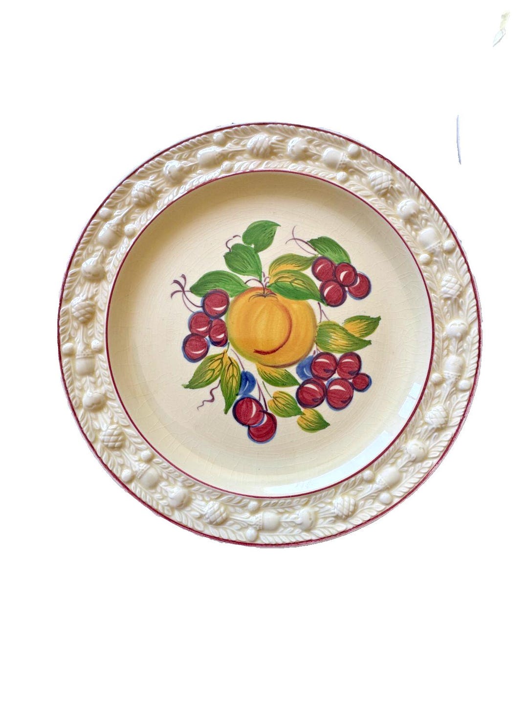 Antique Royal Adams Ivory Titian Ware Plates Handpainted Fruit 8 3/4 ...
