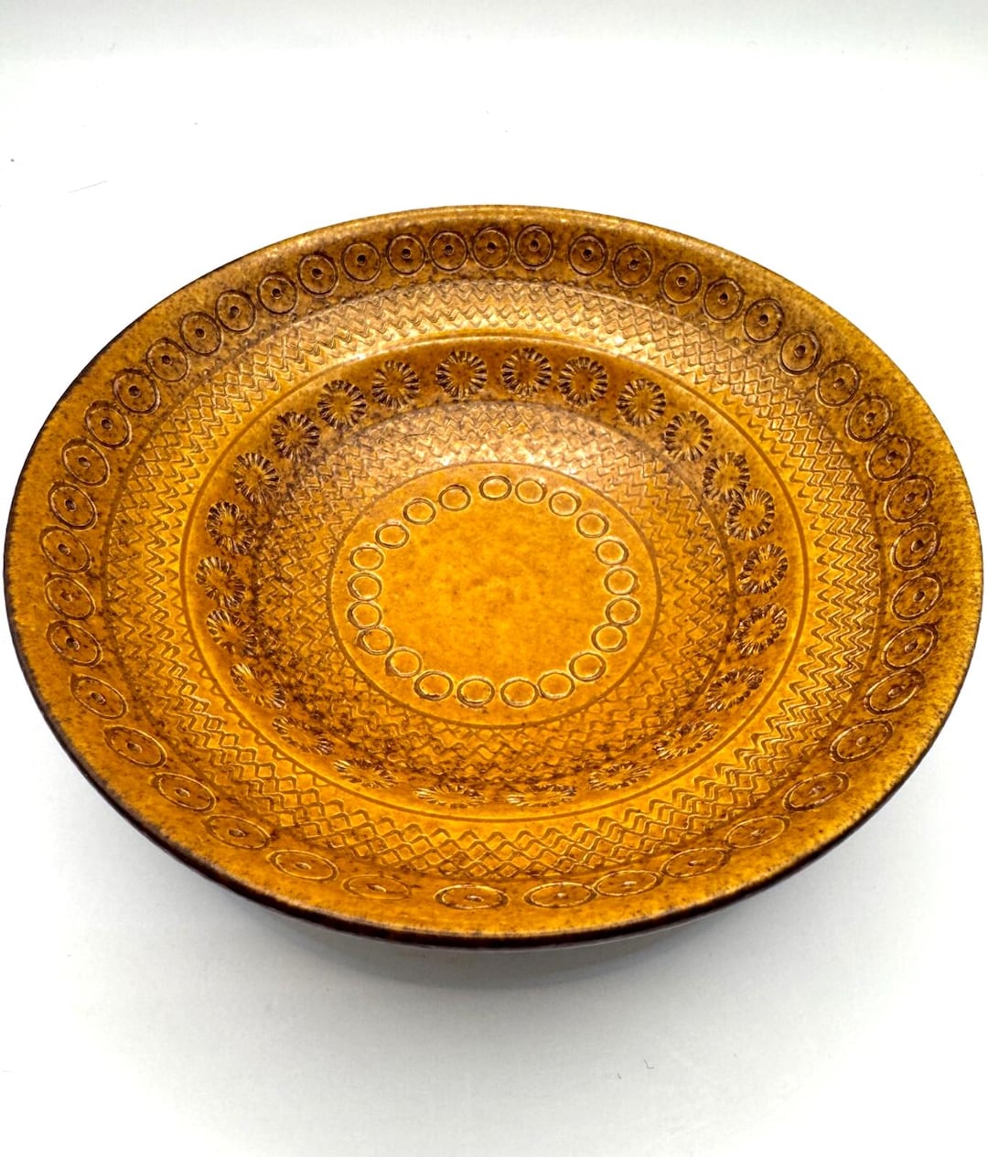 Wilhelm Kagel Art Pottery Bowl 6" Signed Vintage MCM Germany Honey Gold ...