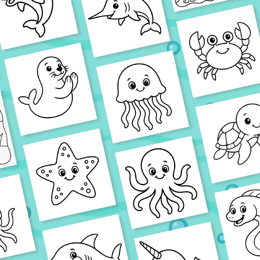 Ocean Animal Coloring Book for Kids | Sea Life Fun! Cute Marine ...