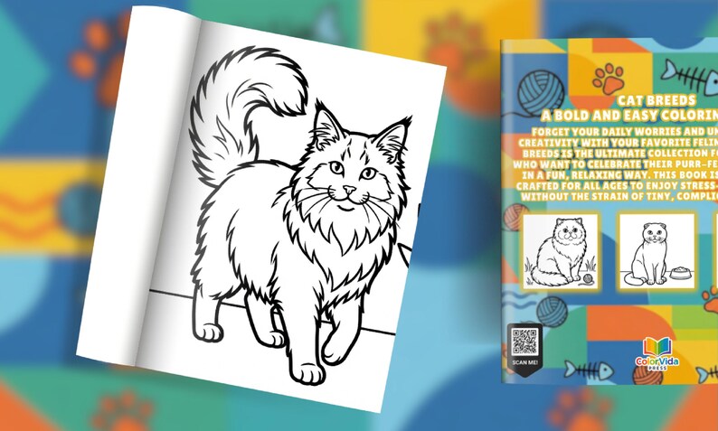 Cat Breeds Coloring Book Printable | Cute Cats Coloring Pages | Bold ...