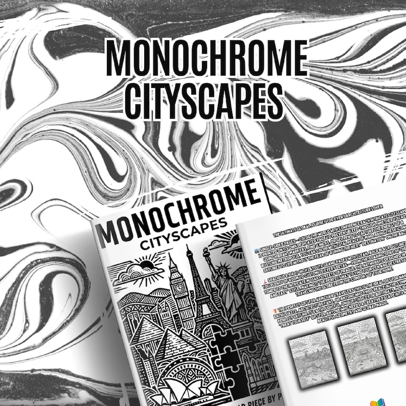 Monochrome Cityscapes Coloring Book | Architecture & Landmark Coloring ...