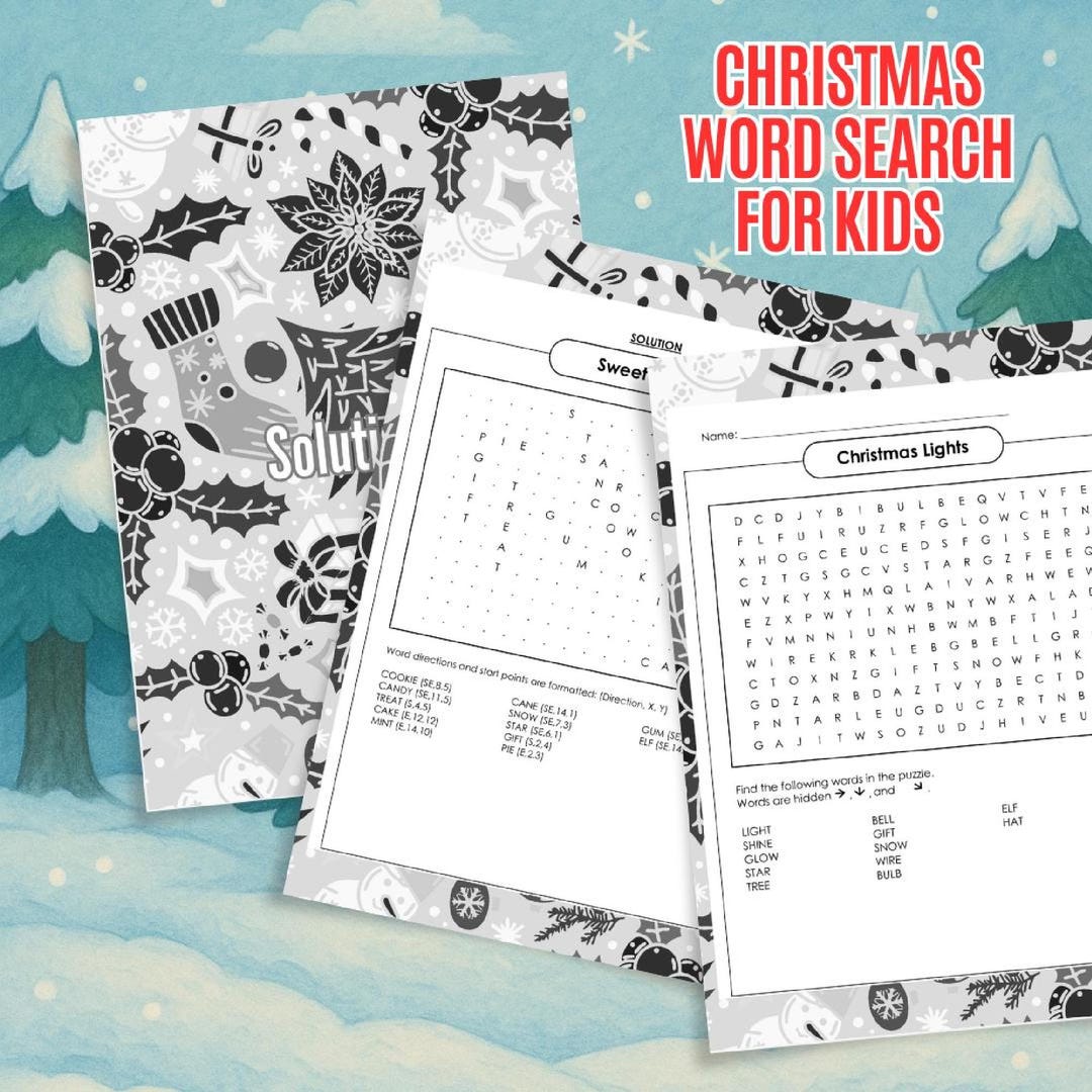 Christmas Word Search Printable for Kids | Fun Holiday Puzzle ...