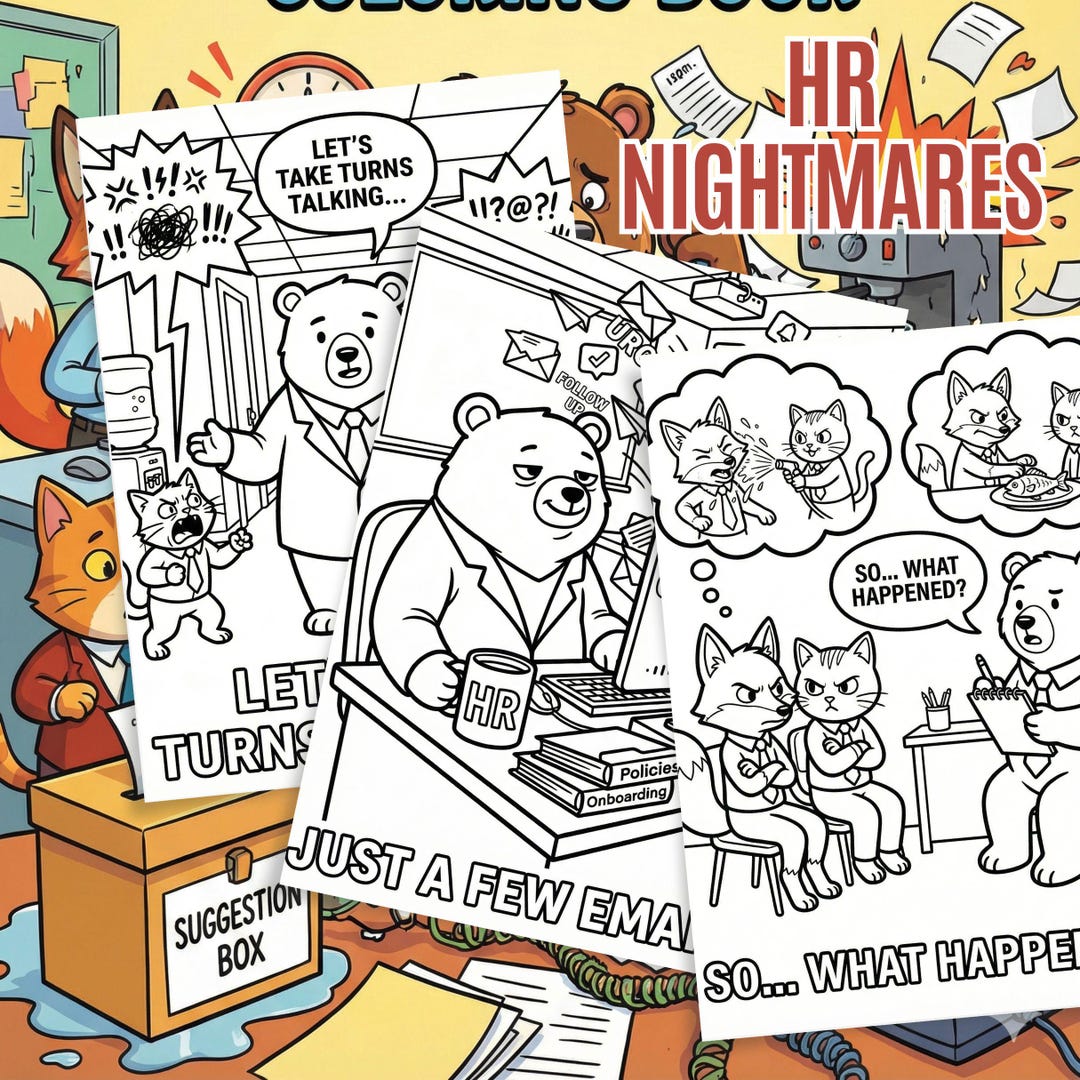 HR Nightmares Printable Coloring Book | Funny Office Coloring Pages ...