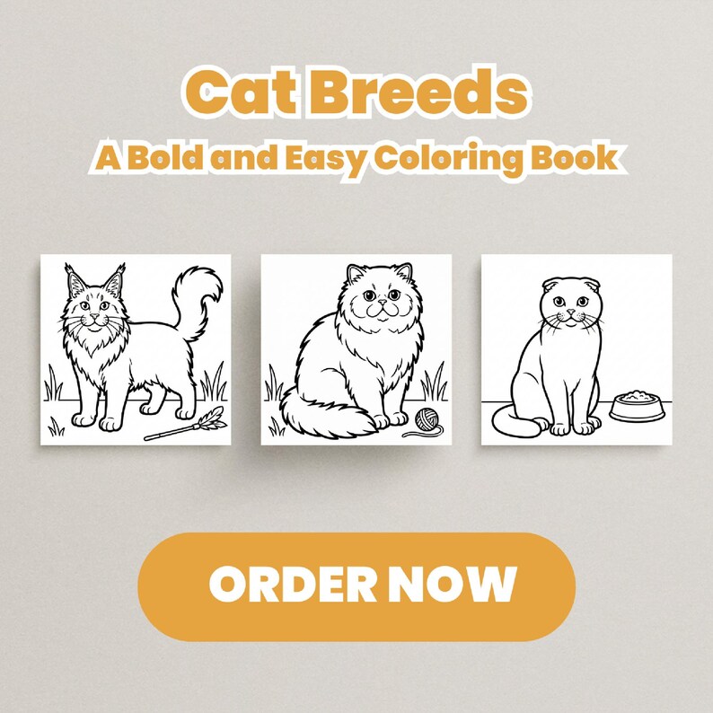 Cat Breeds Coloring Book Printable | Cute Cats Coloring Pages | Bold ...
