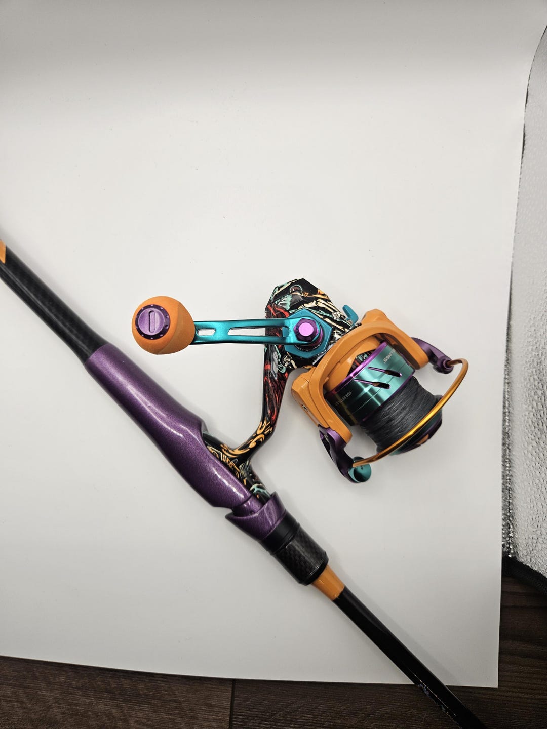 Custom Hand Painted Fishing Rod Spinning Reel Personalized Carbon Fiber ...