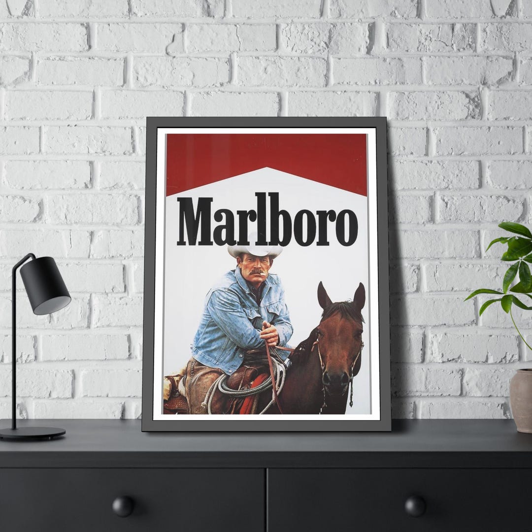 Marlboro Western Cowboy Cigarette Framed Paper Posters, Vintage ...