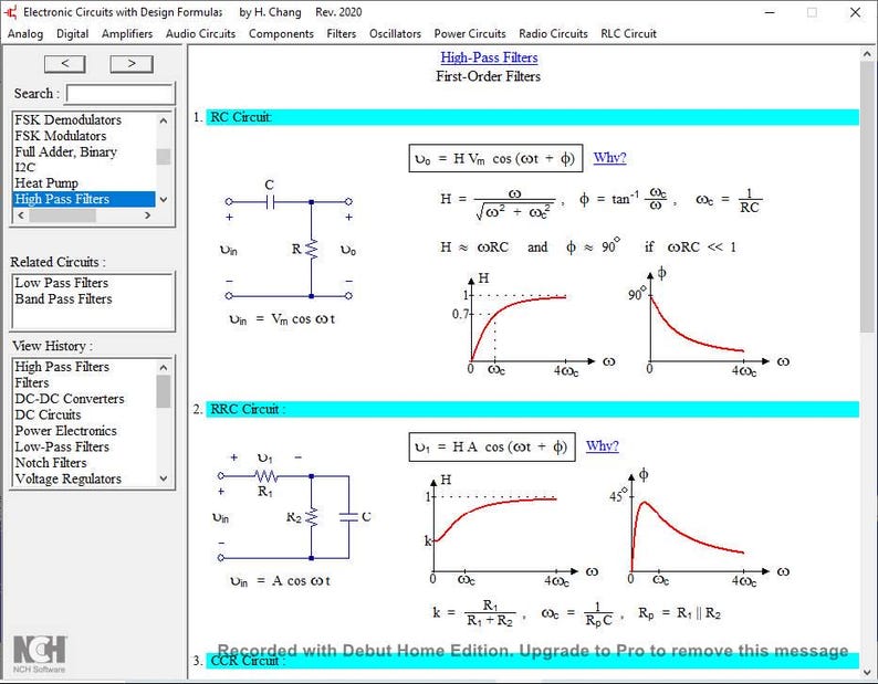 Electronic Circuits With Equations and Graphs - Ebook - Etsy