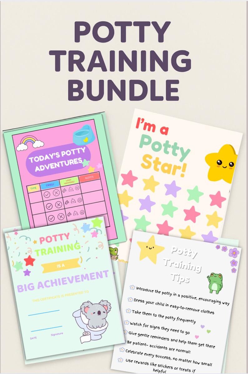 Potty Training Printable Bundle | Daily Tracker, Reward Chart, Routine ...
