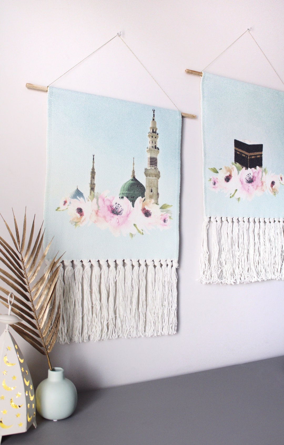 Madinah Wall Hanging Tapestry, Islamic Art, Muslim Macramé Home Decor ...