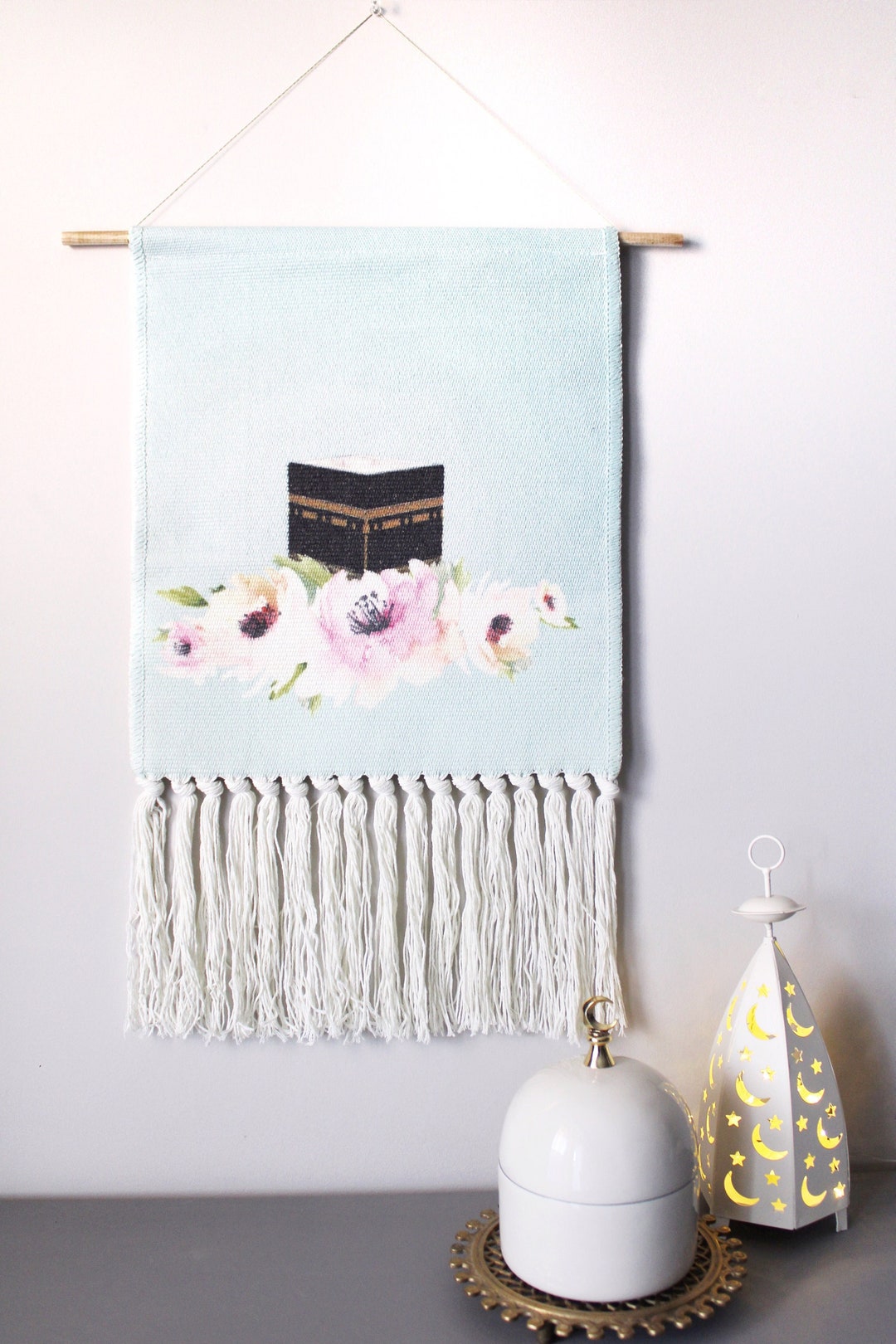 Mecca Wall Hanging Weave Tapestry, Macrame Islamic Art, Muslim Home ...