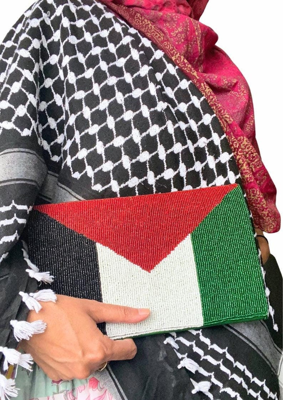 Beaded Palestine Flag Clutch Purse Resistance Eid Mubarak Gift Free ...