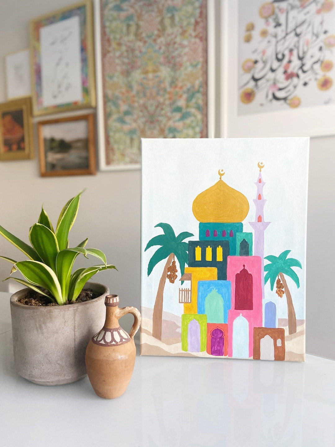 Paint-by-numbers Canvas Kit With Mosque | Wall Art Masjid Islamic ...