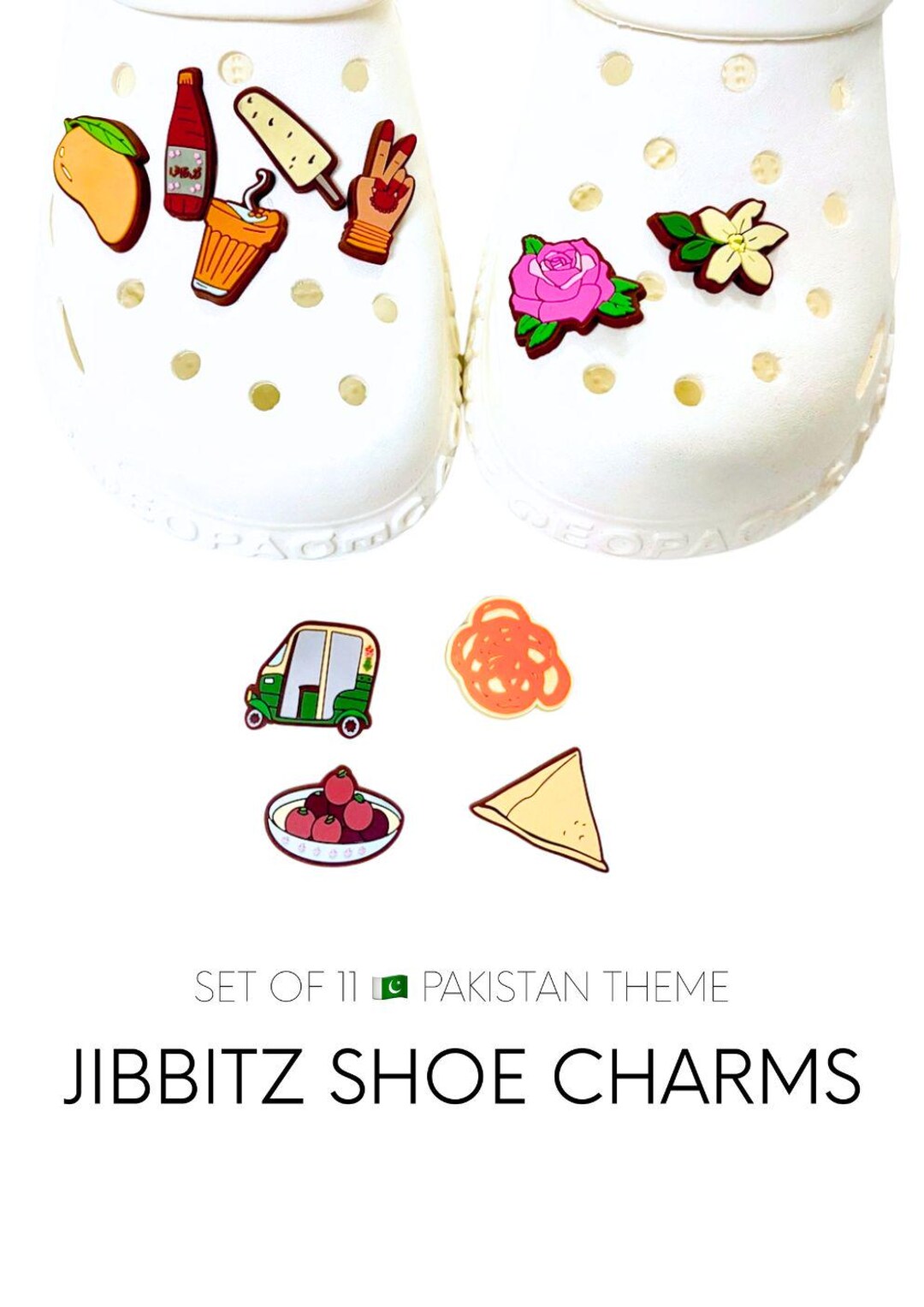 South Asian Set of 11 Shoe Charms Heritage Muslim Gift Desi Punjabi ...