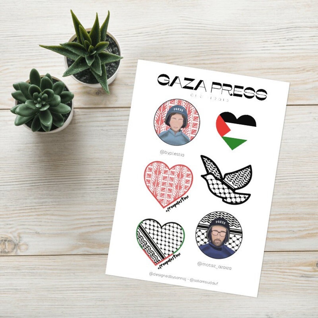 Gaza Press Heroes Bubble-free Sticker Sheet Set 100% of Proceeds for ...