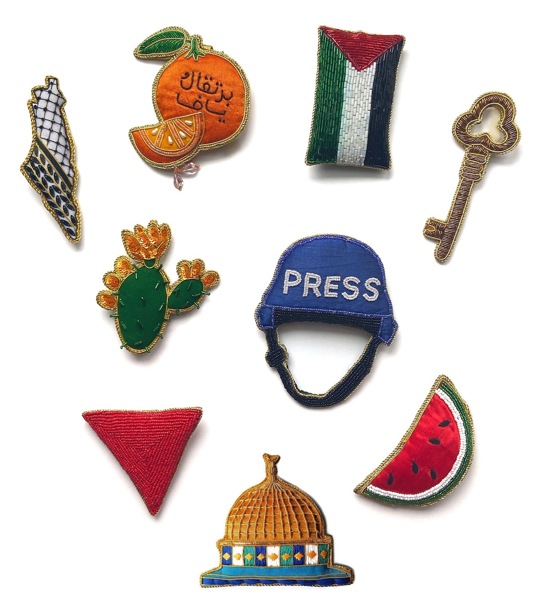 NEW 18 PIECE Palestine Symbols Heirloom Garland Collection Islamic Art ...