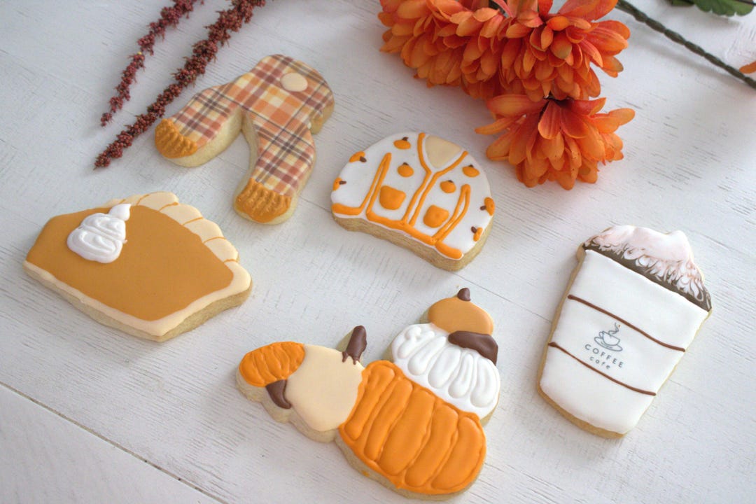 Fall Sugar Cookies Set – Autumn Themed Decorated Cookies | Pumpkin, Pie ...