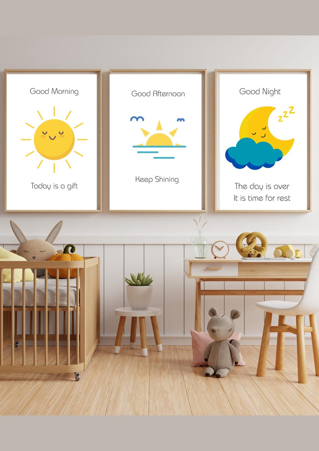 Printable Good Morning ,good Afternoon ,good Night Wall Art Set of 3 L ...