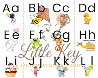 Full Page 8x11 Flash Cards (upper and Lowercase Alphabet on Separate ...