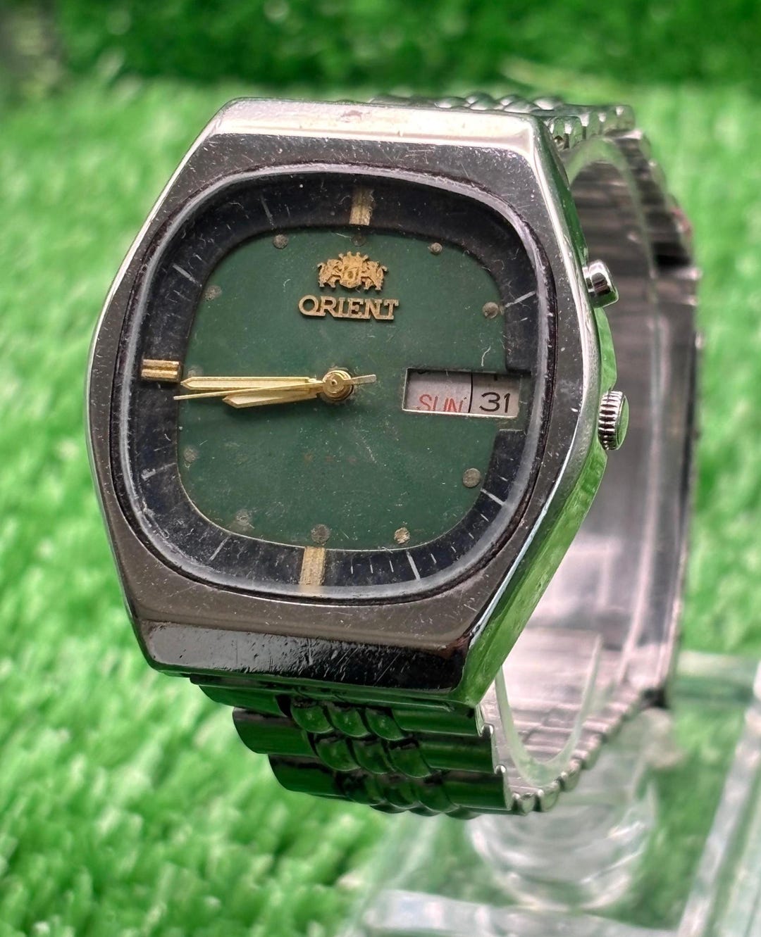 Vintage Orient - Green Dial -classic Men's Wrist Watch - 100% Authentic ...