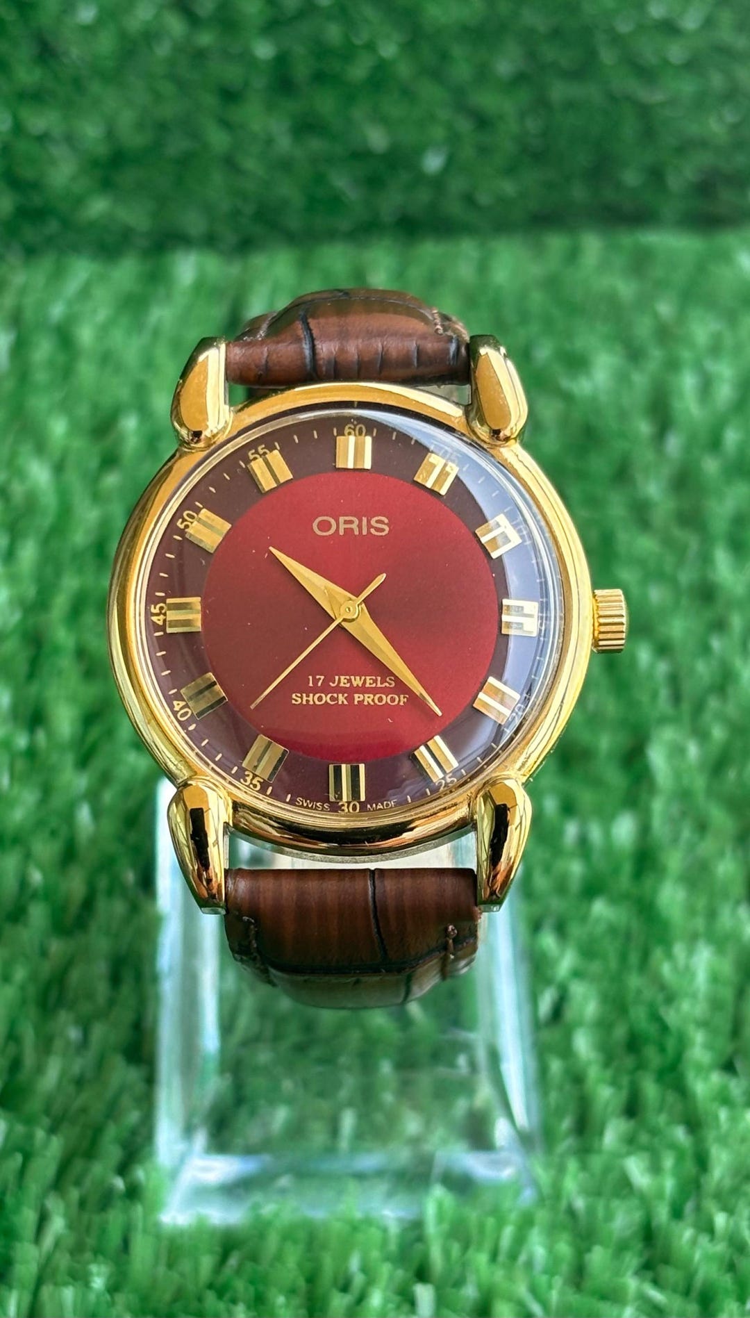 Vintage Oris Red Dial - AM044 - Men's Wrist Watch - New Old Stock ...